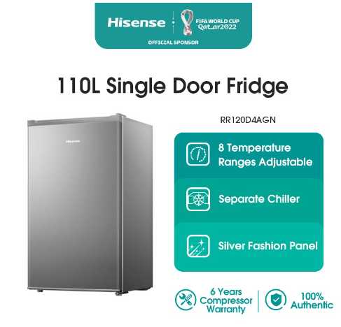 Hisense Single Door 1-Door 110L Refrigerator Fridge
