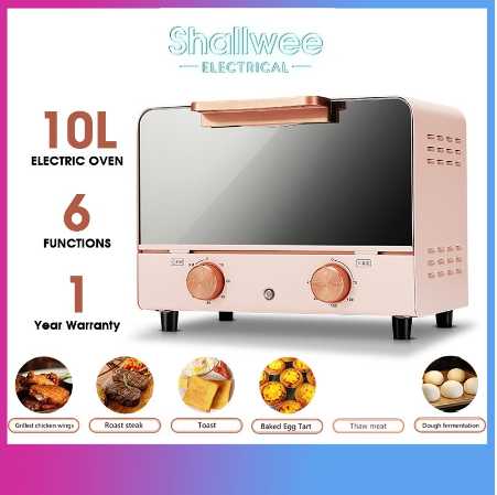 Pink Electric Oven 10L Mini Baker Microwave Multifunction
