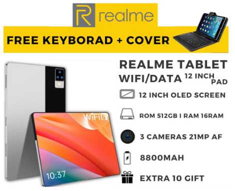 Realme Tab Tablet PC 11.8 Inch Android 11.0 [16GB RAM+512GB ROM] Dual ...