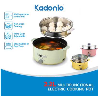 Kadonio 2.2L Multifunction Cooker with Steamer Rice Cooker Electric Cooking Pot Non Stick
