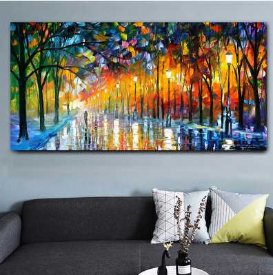 Canavs Painting Abstract Art Walling In Rain Light Wall Art Picture ...