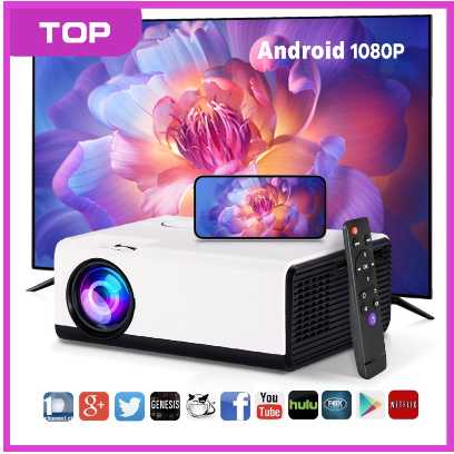 New T01 Ultra HD 4K Projector 1080P Office Home WiFi Smart LCD LED ...