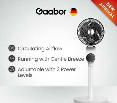 Gaabor 3 Speed Mode Noise Reduction Air Circulation Fan GFD-N240A Kipas